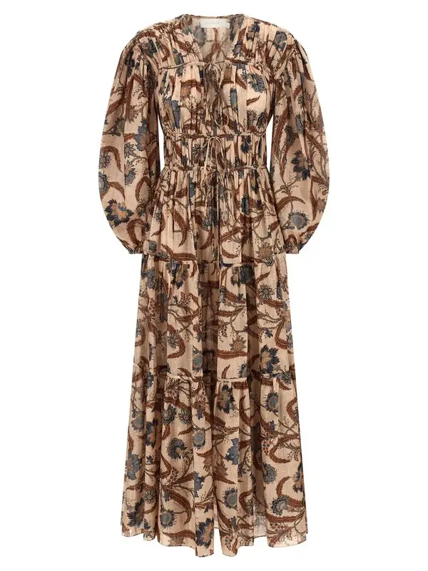 Zimmermann Ascension Tie Billow Maxi Dress - Multicolor