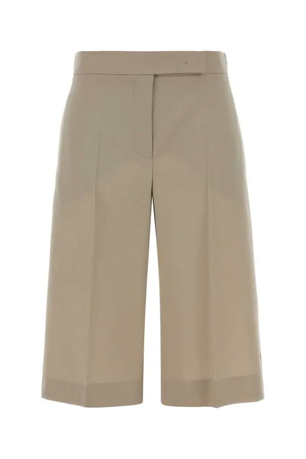 Max Mara Sand Wool Blend Bermuda Shorts - Brown