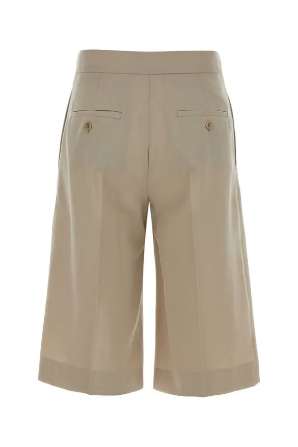 Max Mara Sand Wool Blend Bermuda Shorts - Brown
