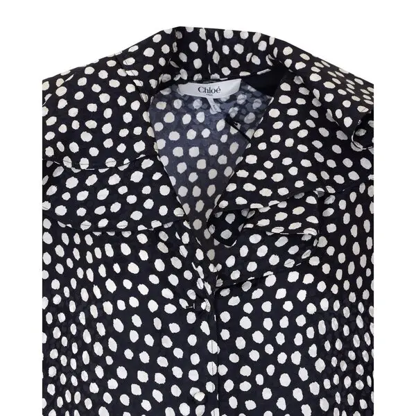 Chloé Silk Jacquard Long Sleeve Mini Dress
