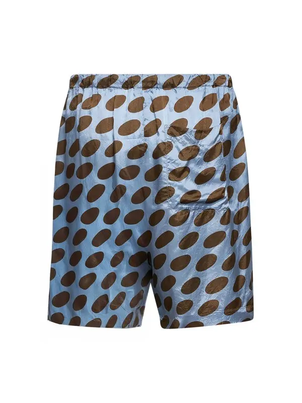 Dries Van Noten Steel Cupro Soft Ellipses-printed Shorts - Multicolor