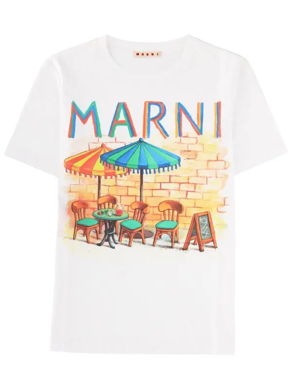 Marni Printed Cotton T-shirt - White
