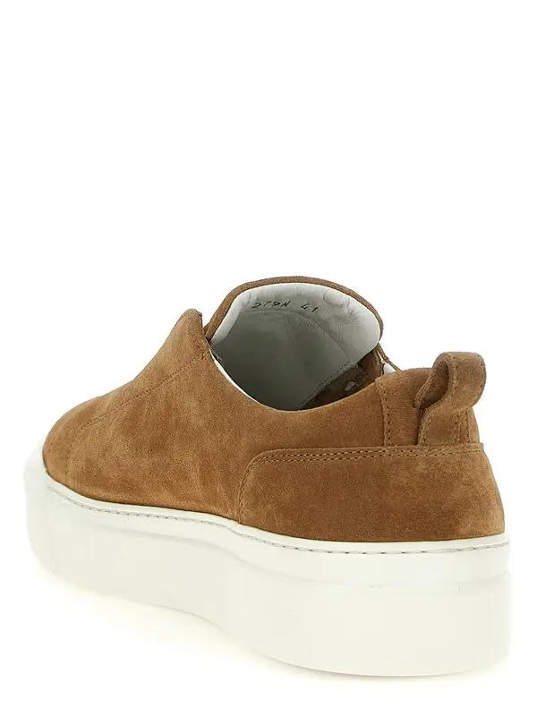 Kiton Suede Slip-on Sneakers With Rubber Sole