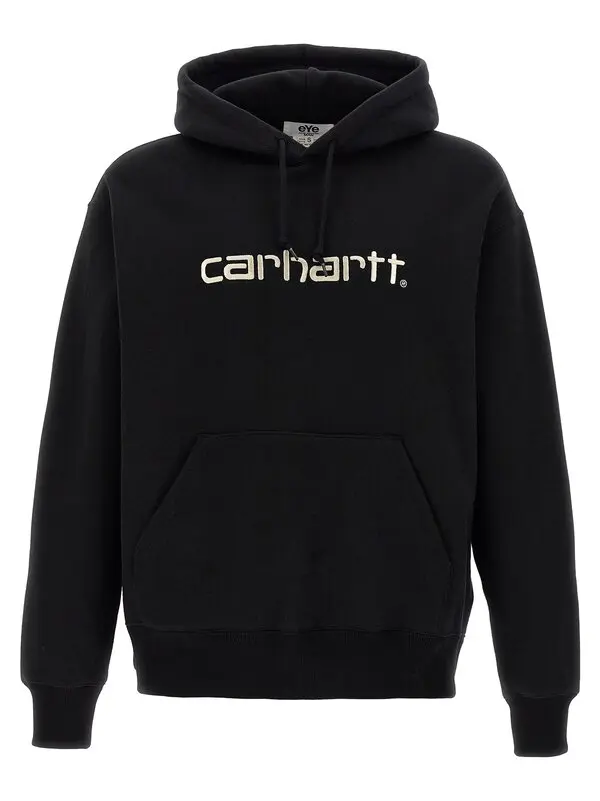 Junya Watanabe X Carhartt Cotton Fleece Hoodie With Graphic Print - Black