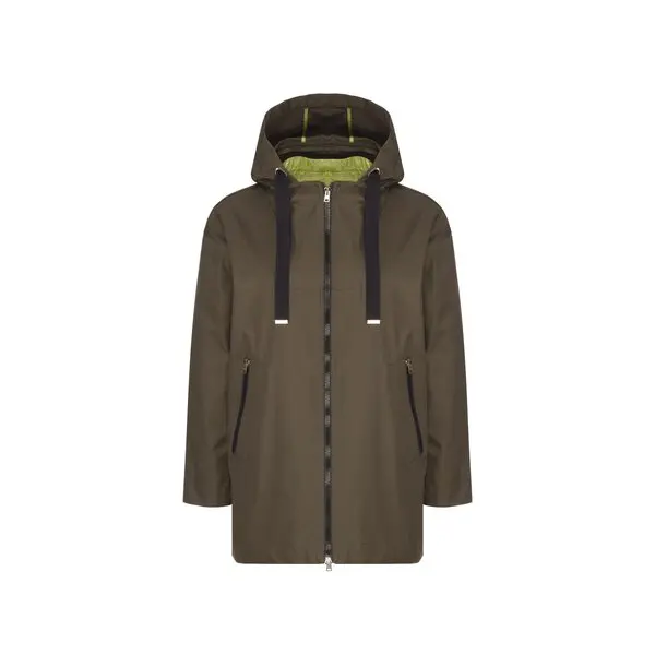 Herno Ruffled Flared Coat - Green
