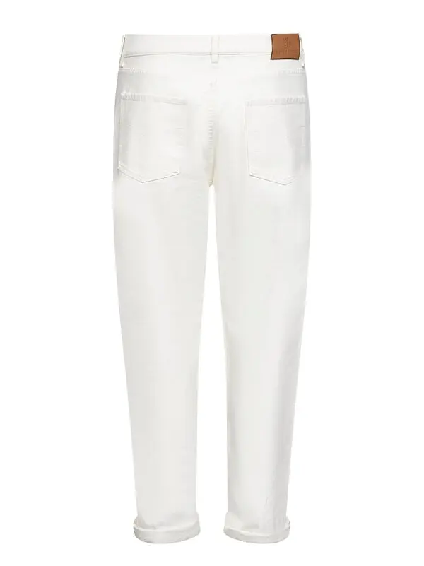 Brunello Cucinelli White Garment-dyed Denim Iconic Fit Jeans - Multicolor