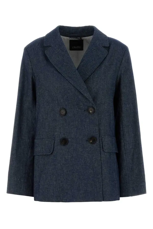 Max Mara Double Breasted Blazer - Blue