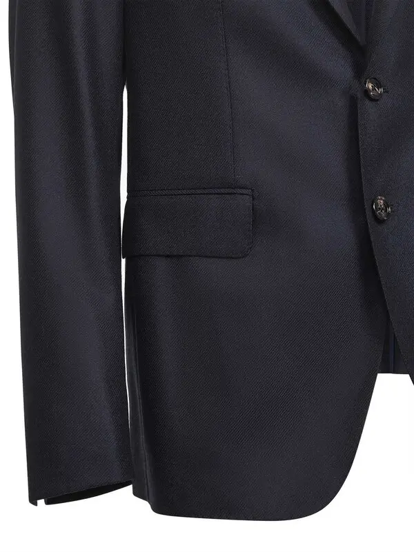 Tagliatore Blue Wool And Cashmere Montecarlo Single-breasted Blazer - Multicolor