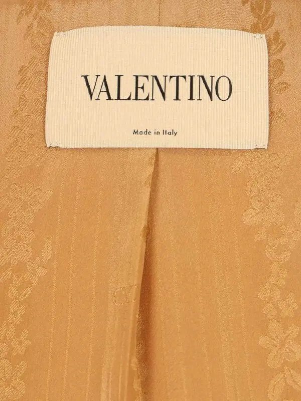 Valentino Garavani Cropped Peacoat In Drill Double With Gold V Detail