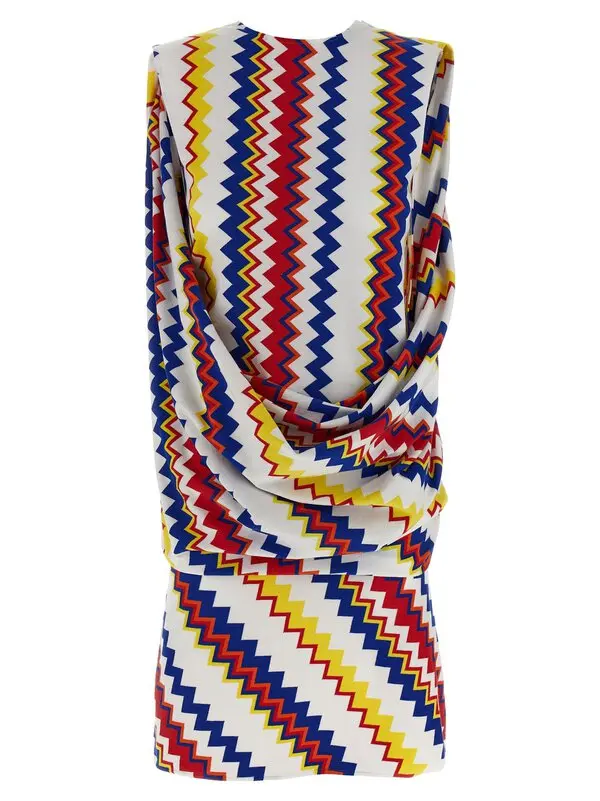 Missoni Sleeveless Zigzag Pattern Peplos Dress - Multicolor