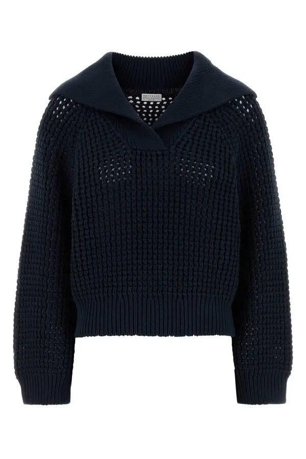 Brunello Cucinelli Cotton Blend Sweater - Blue