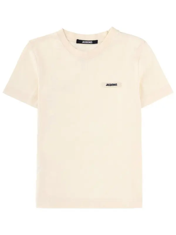 Jacquemus Grosgrain Short Sleeve T-shirt - Cream