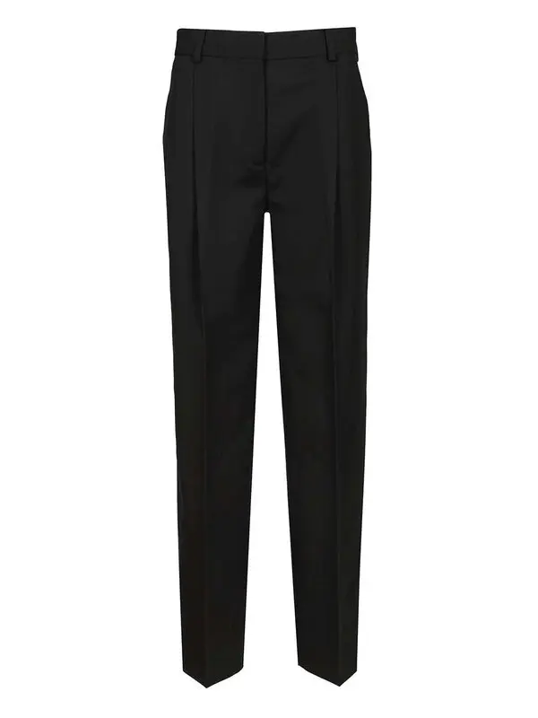 TOTEME Pleated Wool Blend Trousers - Black