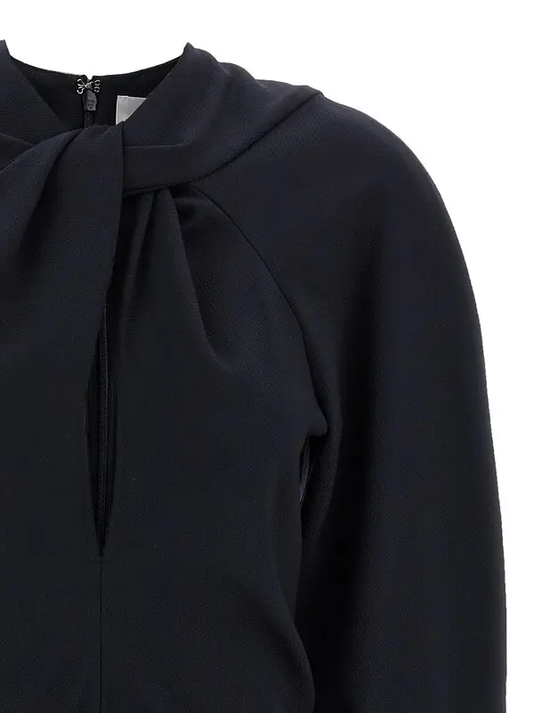 Victoria Beckham Twist Detail Wool Crêpe Blouse