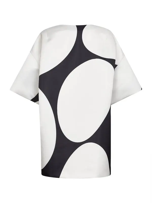 Dries Van Noten Black Duchess Oversized Ellipses-print Mini Dress