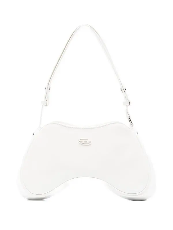 DIESEL® Black Calf Leather Shoulder Bag