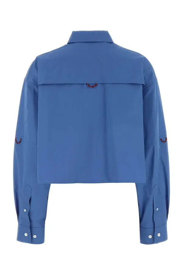 Miu Miu Oversized Poplin Shirt - Blue