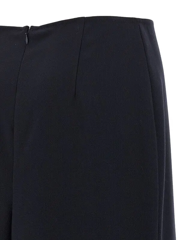 Victoria Beckham Kick Detail Wool Crêpe Skirt