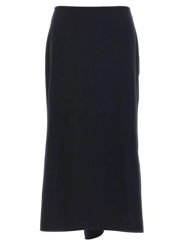 Victoria Beckham Kick Detail Wool Crêpe Skirt - Blue
