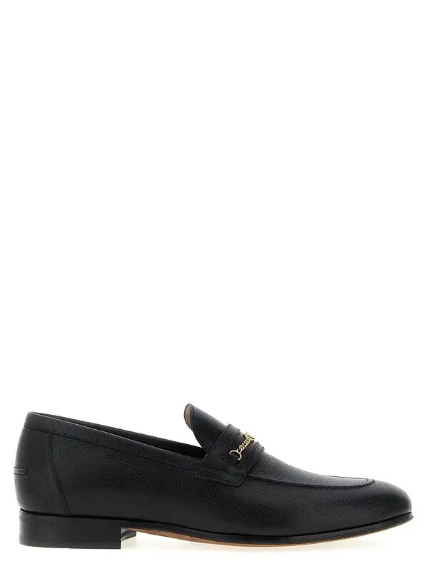 Valentino Garavani Vlogo Signature Goat Leather Loafers With Chain Detail