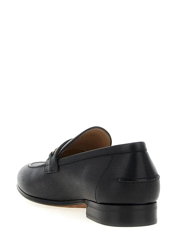 Valentino Garavani Vlogo Signature Goat Leather Loafers With Chain Detail
