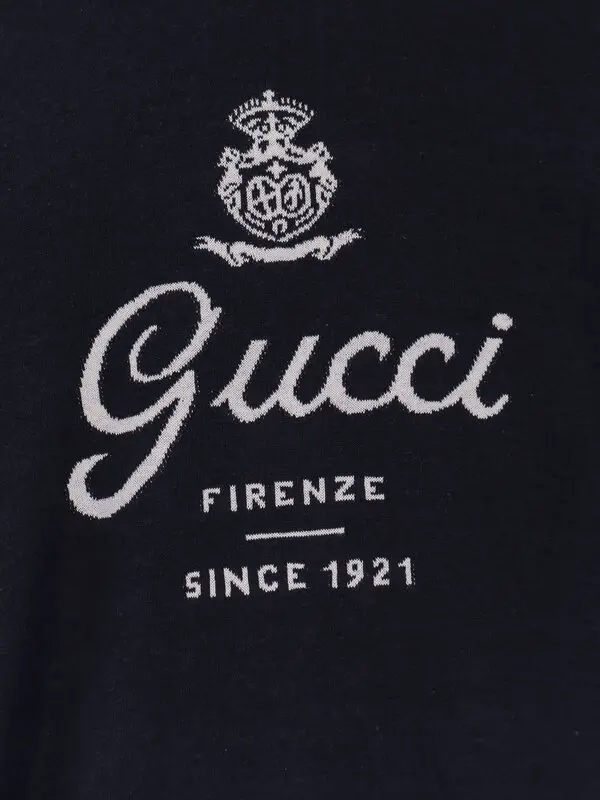 Gucci Silk And Linen Sweater With Firenze Since 1921 Inlay