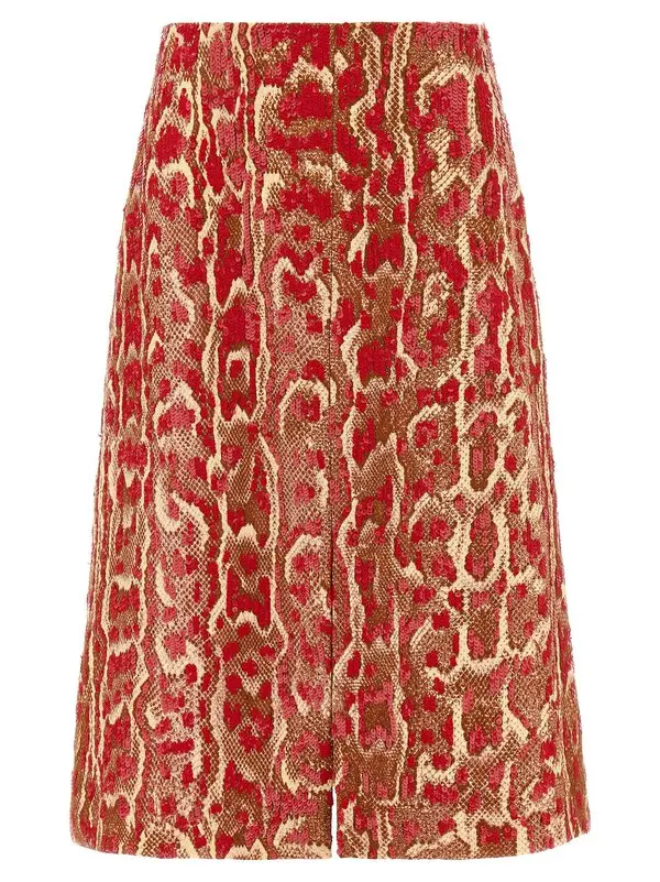 Dries Van Noten Shera Bis Sequin Embellished Animal Print Midi Skirt - Multicolor