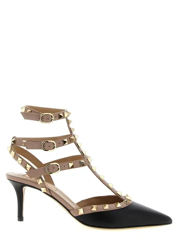 Valentino Garavani Rockstud Black Nappa Leather Pumps With Stud Embellishments