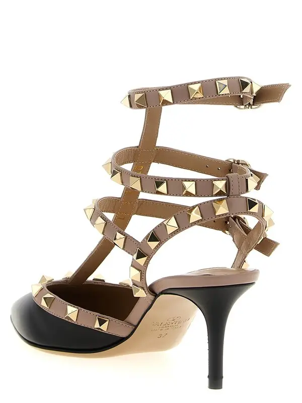 Valentino Garavani Rockstud Black Nappa Leather Pumps With Stud Embellishments