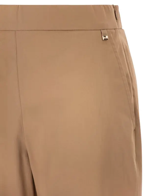 Herno Cotton Trousers With Maxi Turn-up And Contrast Piping - Brown