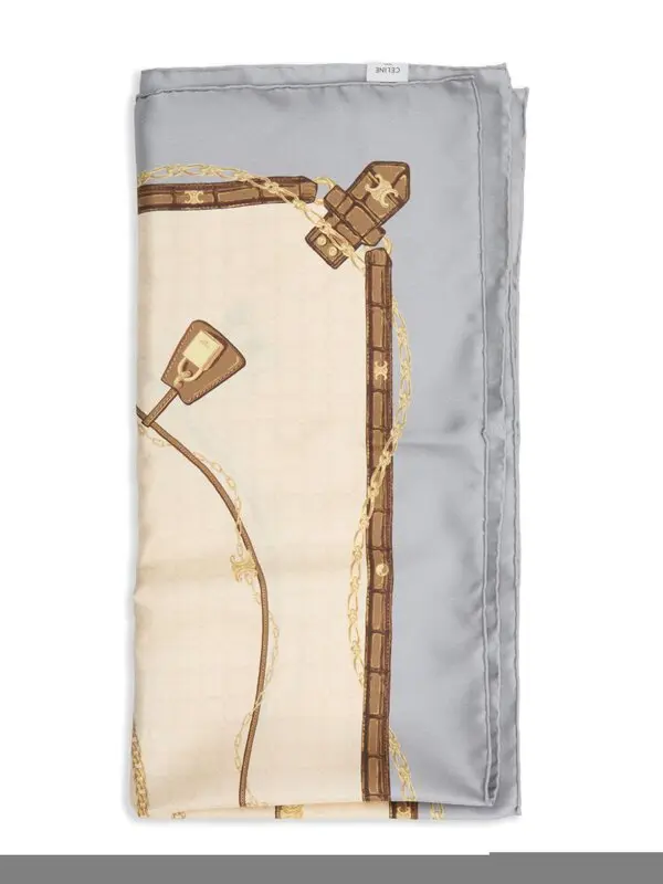 Celine Silk Foulard With Graphic Print - Multicolor