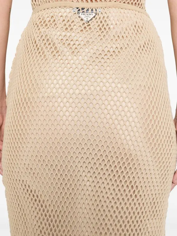 Prada Open-knit Midi Skirt - Multicolor