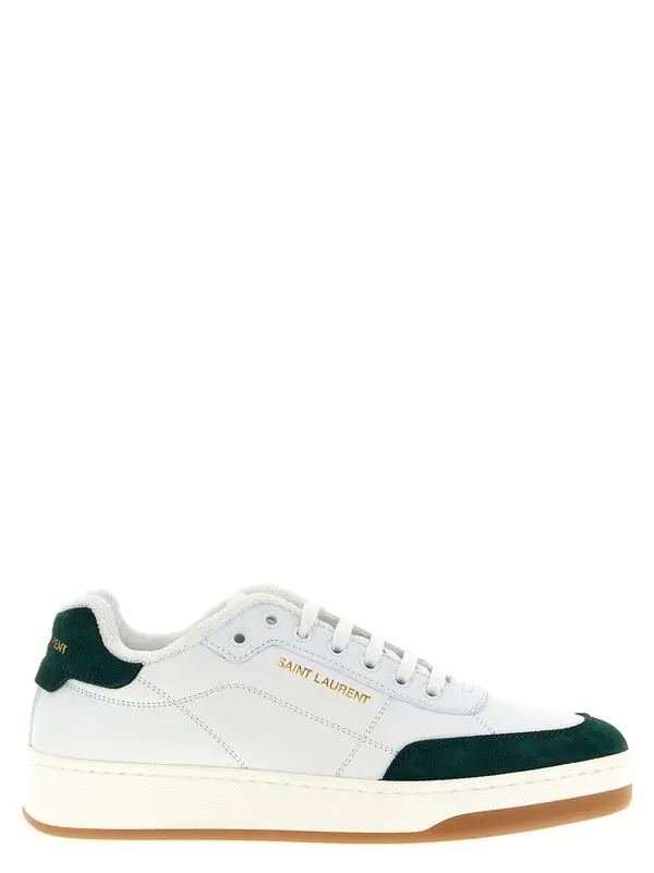 Saint Laurent Sl/61 Smooth Leather And Suede Sneakers - Green