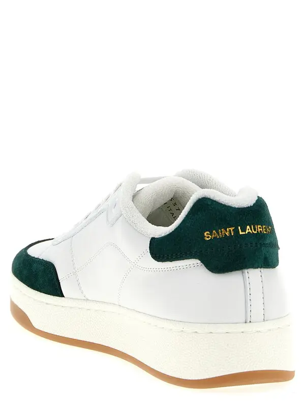 Saint Laurent Sl/61 Smooth Leather And Suede Sneakers - Green
