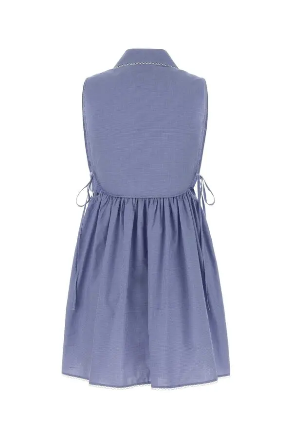 Miu Miu Embroidered Cotton Mini Dress - Multicolor