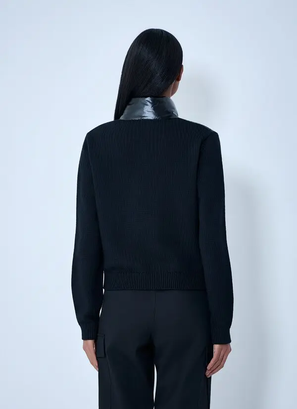 Moncler Quilted Down Gilet With Knit Sleeves