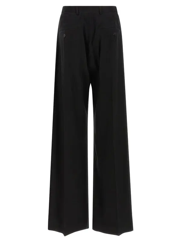 Rick Owens Tailored Wide Leg Wool Blend Pants - Black