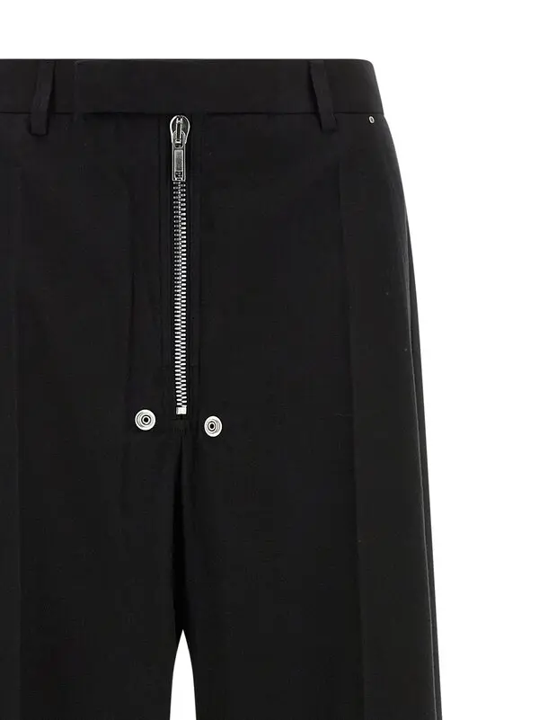 Rick Owens Tailored Wide Leg Wool Blend Pants - Black