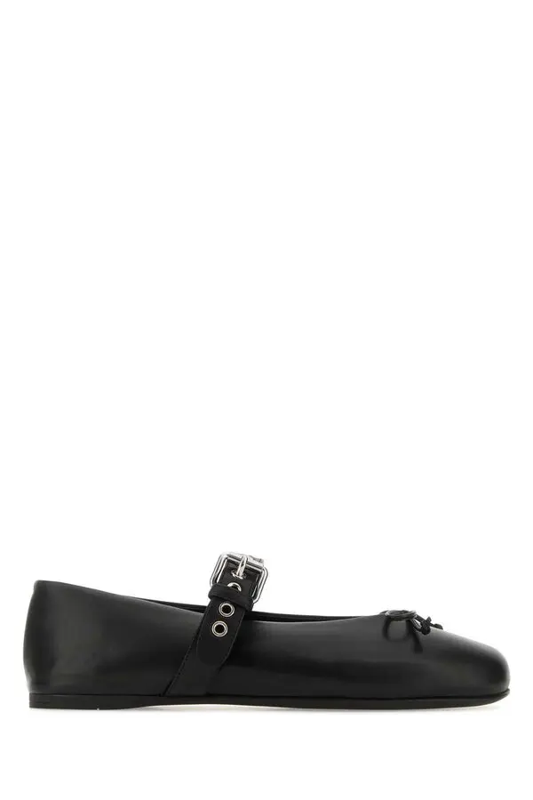 Miu Miu Leather Ballerinas - Black