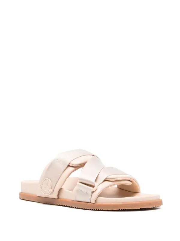 Moncler Flat Rubber Sandals With Touch-strap Fastening - Multicolor