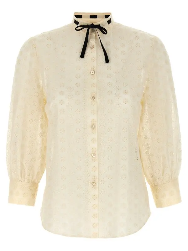 Valentino Garavani Embroidered Cotton Shirt - White