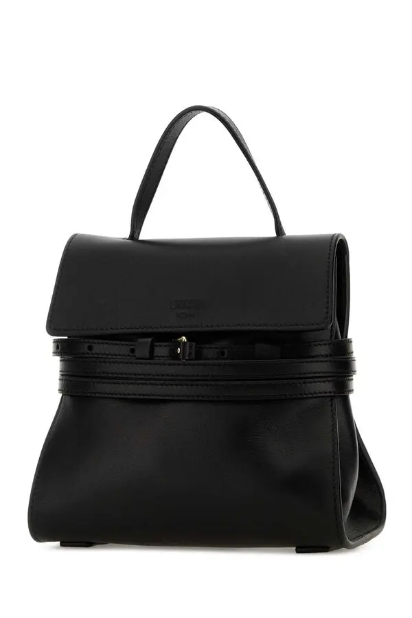 Moschino Nappa Leather Small Tie Me Handbag - Black