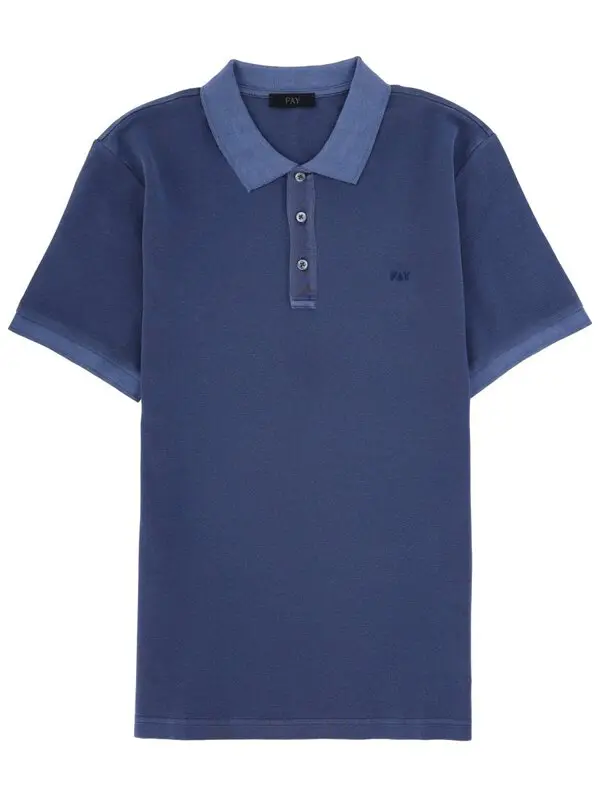 FAY Polo With Logo - Blue