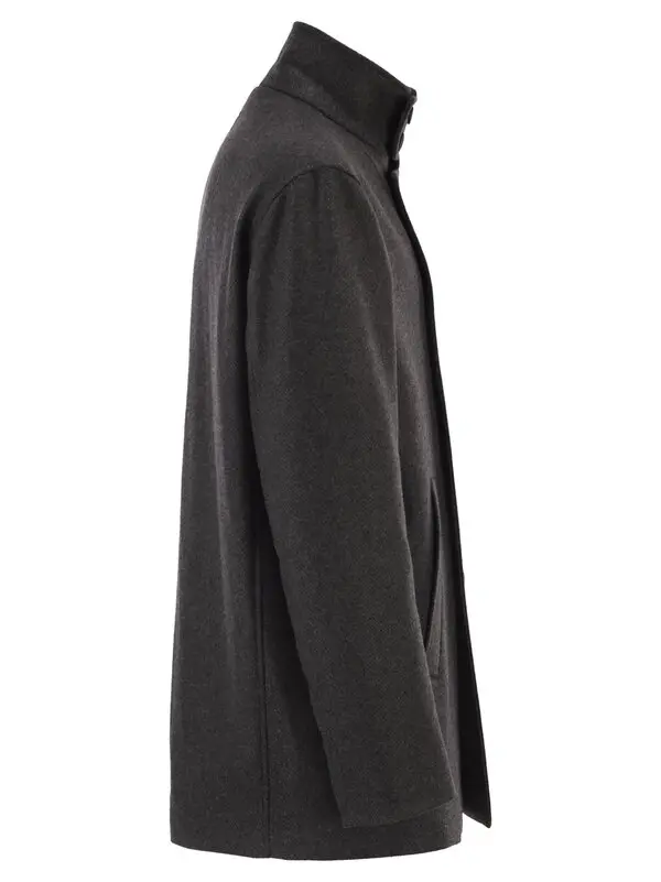 Herno Double-breasted Wool Blend Coat