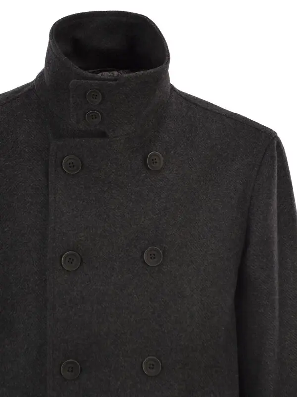 Herno Double-breasted Wool Blend Coat