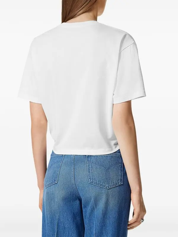Versace Logo Embroidered T-shirt - Multicolor