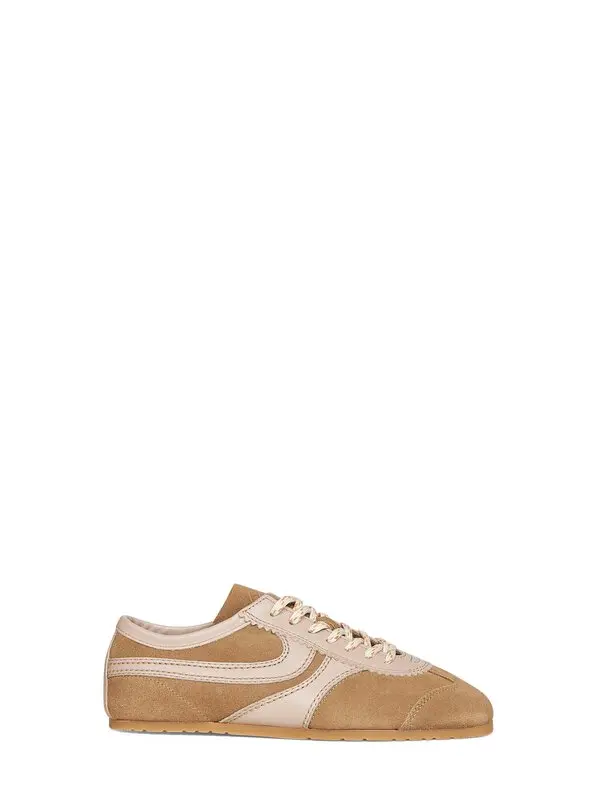 Dries Van Noten Beige Suede And Leather Detail Sneakers - Multicolor