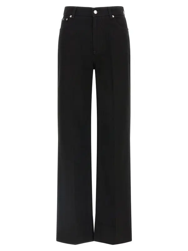 Dolce & Gabbana Flare Leg Cotton Denim Pants
