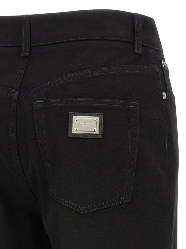Dolce & Gabbana Flare Leg Cotton Denim Pants