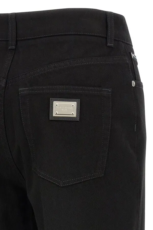 Dolce & Gabbana Flare Leg Cotton Denim Pants